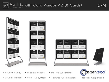 Second Life Marketplace - [AC] CasperVend Gift Card Display Vendor V.2 ...